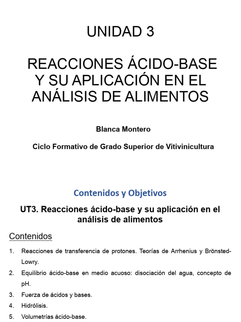 UT3 Reacciones Ácido-Base | PDF | Química | Valoración