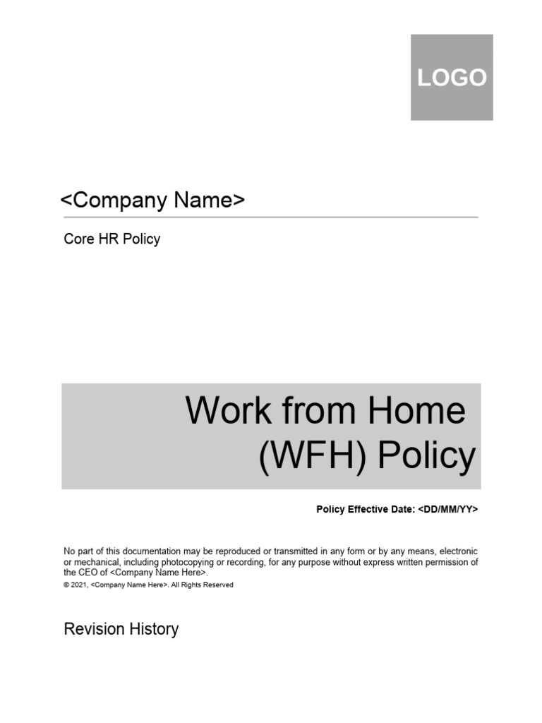 Work From Home Policy | PDF | Employment | Wireless Ad Hoc Network