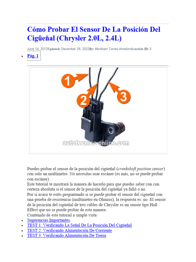 Ubicacion Donde Esta El Sensor Del Ciguenal