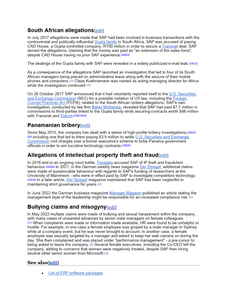 SAP Bribery Allegations in South Africa | PDF | Crimes | Crime & Violence