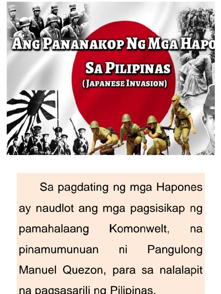 Ang Pananakop NG Mga Hapones Sa Pilipinas 22022806 - 240122 - 215917 | PDF