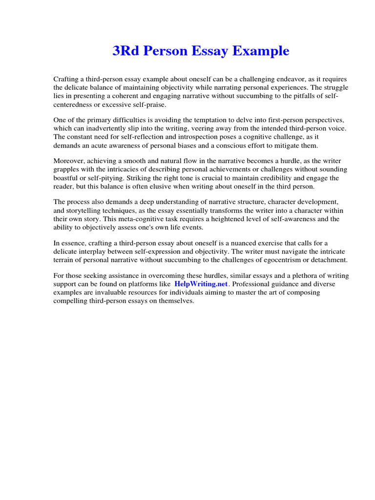 3Rd Person Essay Example | PDF