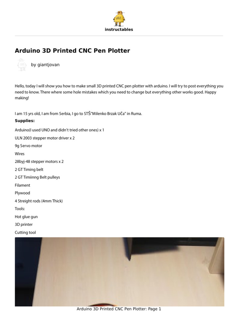 Arduino 3D Printed CNC Pen Plotter | PDF | Numerical Control | 3 D Printing Arduino 3D Printed CNC Pen Plotter | PDF | Numerical Control | 3 D Printing
