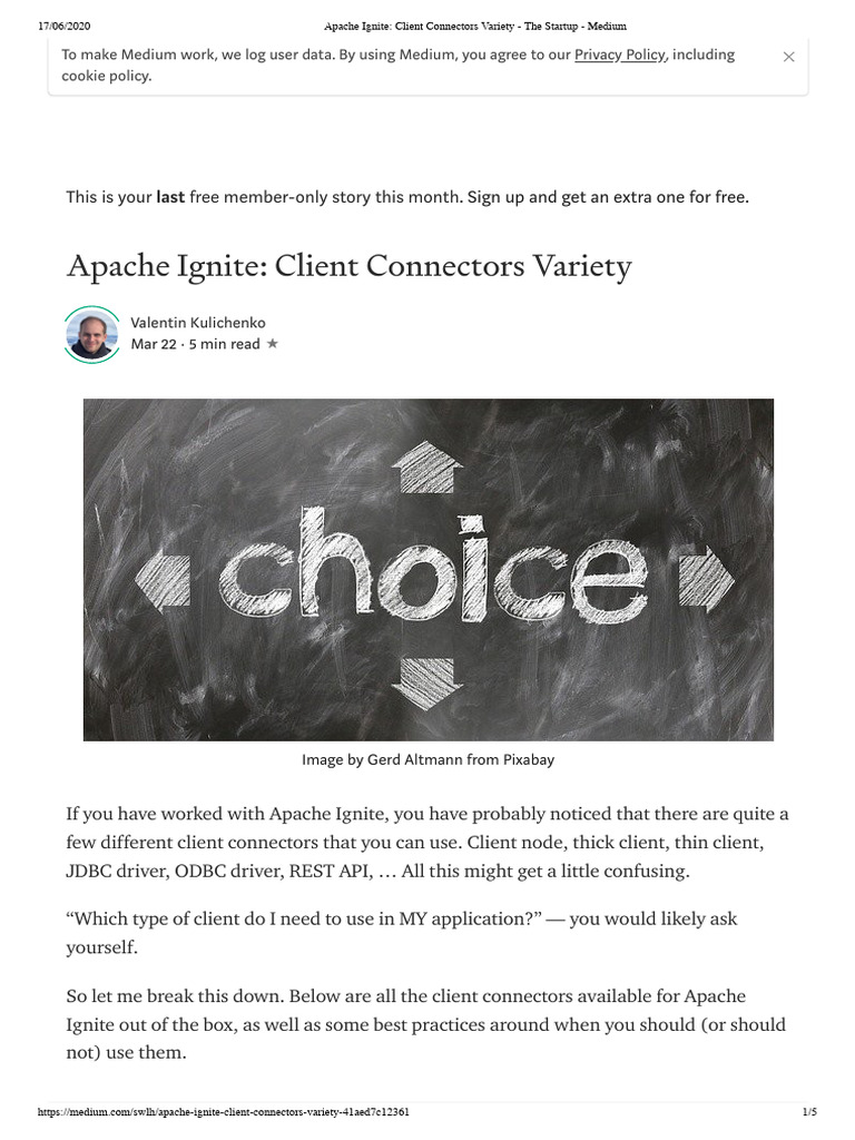 Apache Ignite - Client Connectors Variety - The Startup - Medium | PDF ...