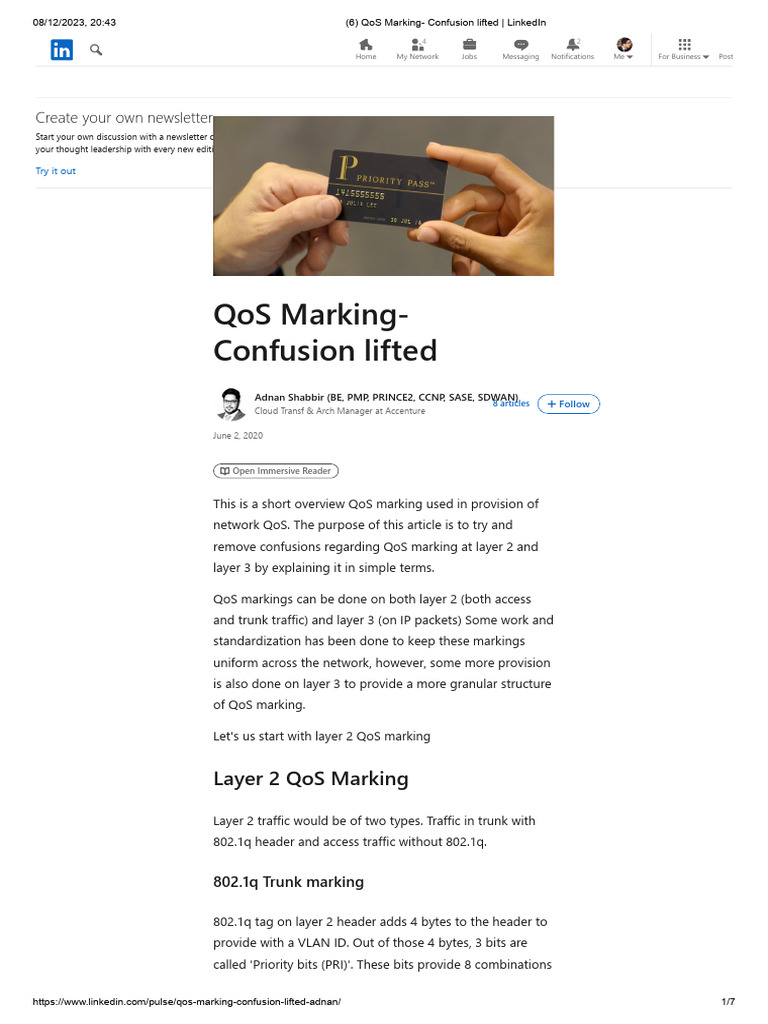 QoS Marking - Confusion Lifted - LinkedIn | PDF | Network Congestion | Networking Standards