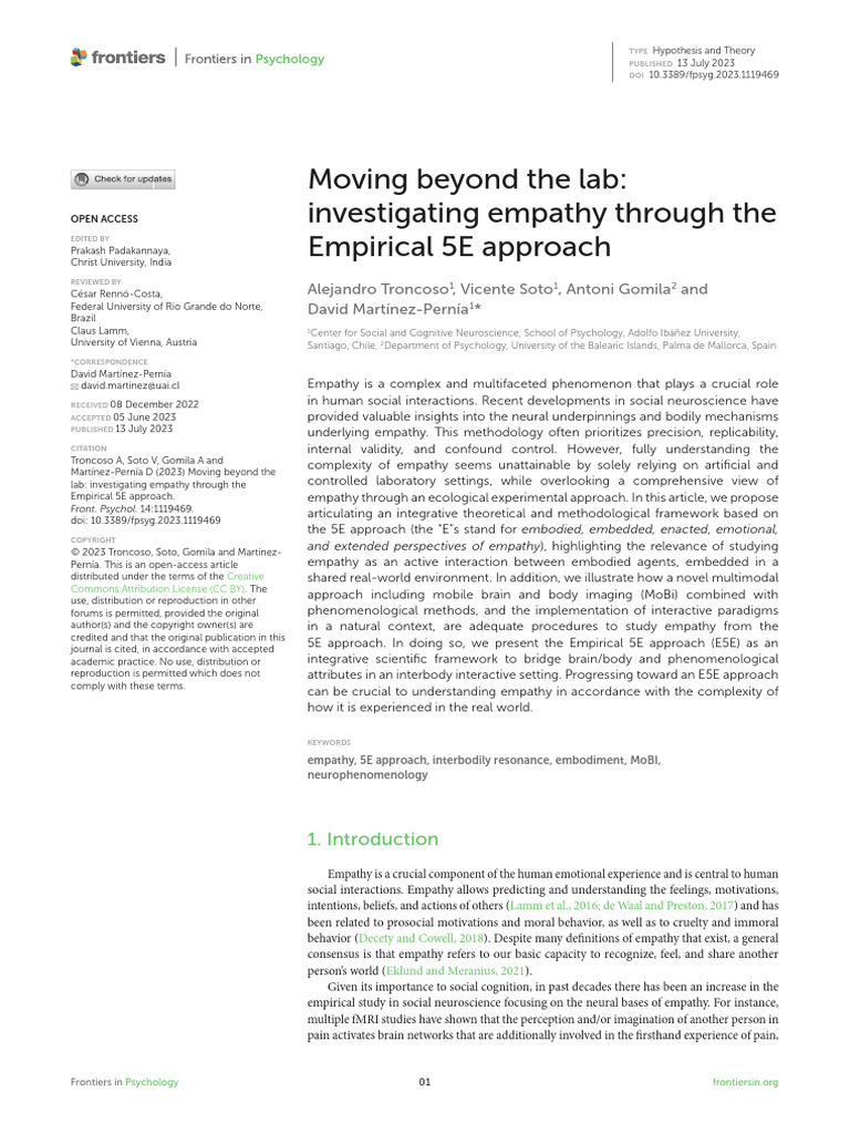 Moving Beyond The Lab | PDF | Empathy | Emotions