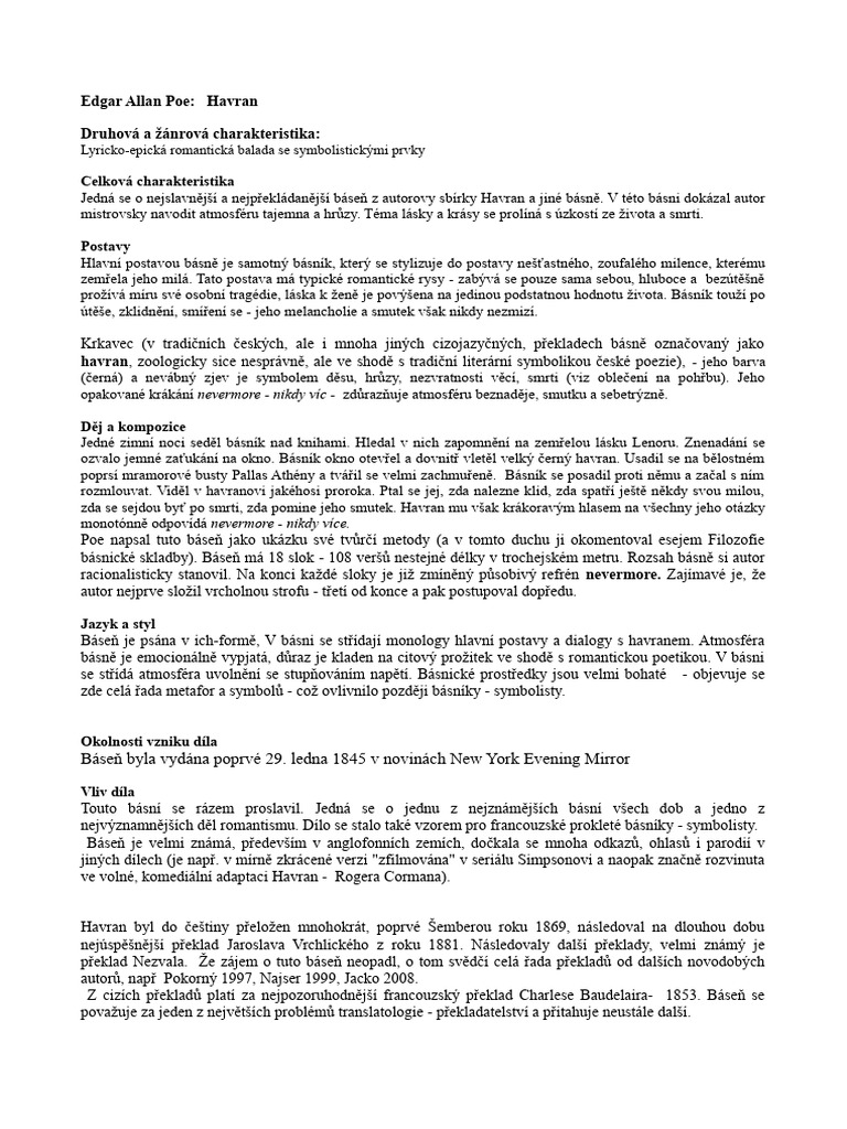 Poe Havran | PDF