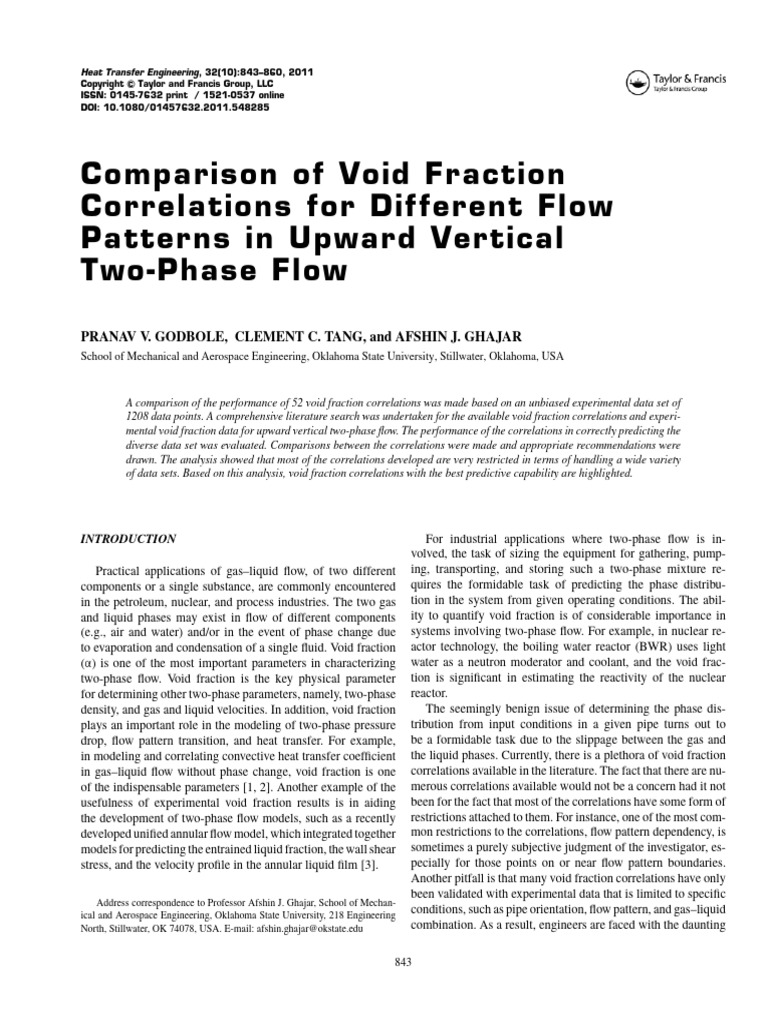 Godbole Et Al - HTE 32 (10) - 2011 - Void Fractions | PDF | Valve | Liquids