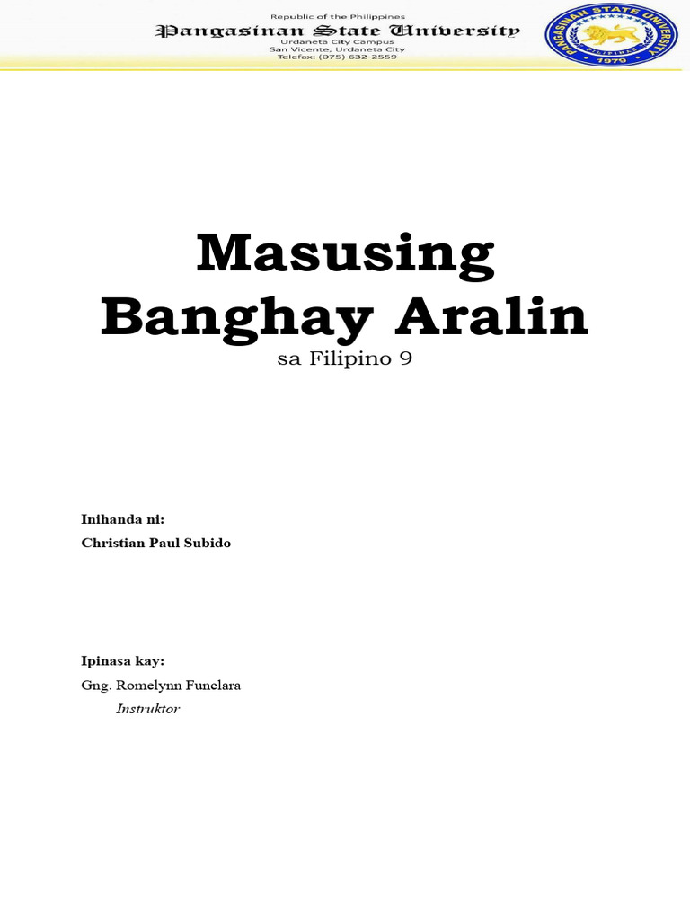 Masusing Banghay Aralin Sa Filipino 9 Parabula NG Banga | PDF