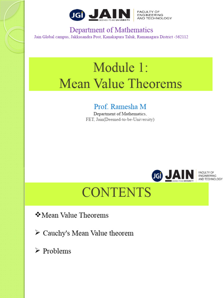 Lecture 3 Cauchy MVTHM | PDF | Continuous Function | Functions And Mappings