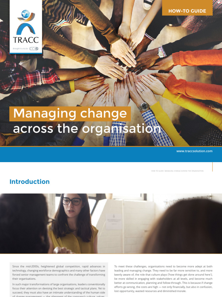 How To Guide Managing Change Across The Organisation TRACC 1431 | PDF ...