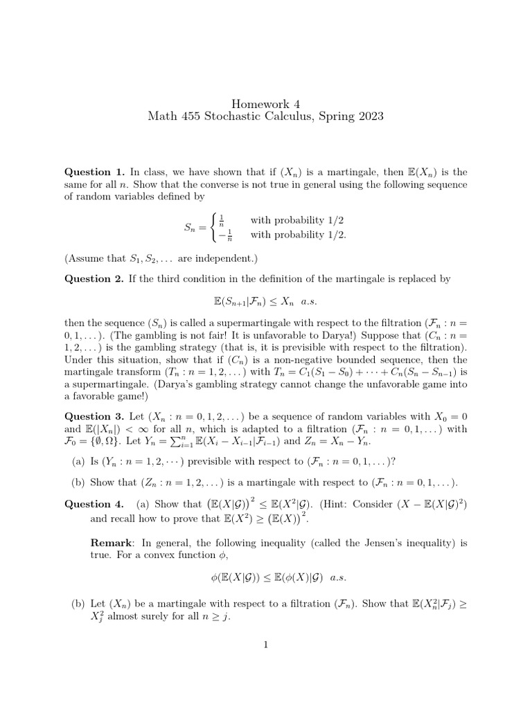 HW 4 | PDF | Statistical Theory | Probability