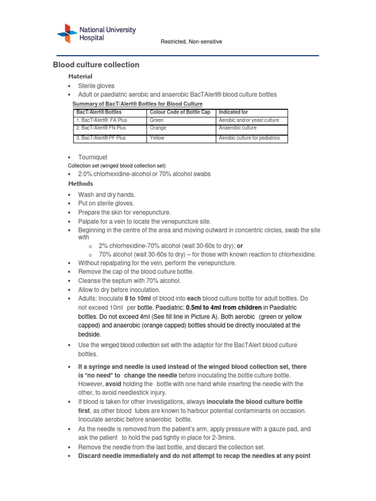 Blood Culture Collection | PDF | Sepsis | Causes Of Death