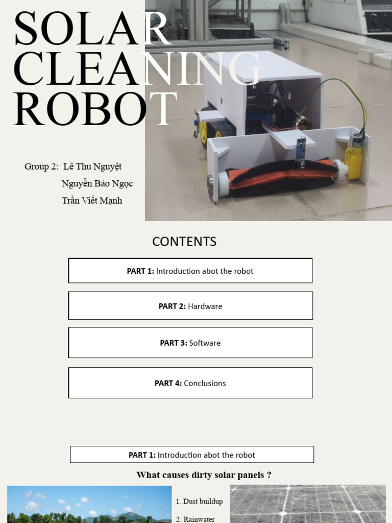 Solar Panel Cleaning Robot Overview | PDF | Solar Panel | Solar Cell