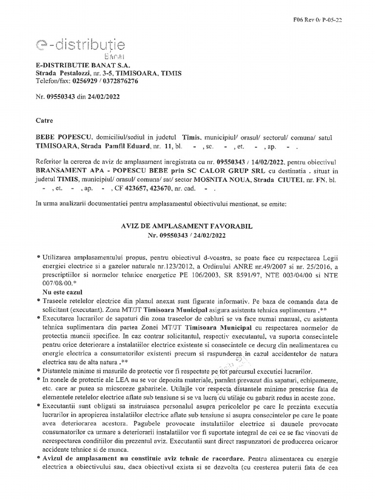 Aviz enel CF 423657 | PDF