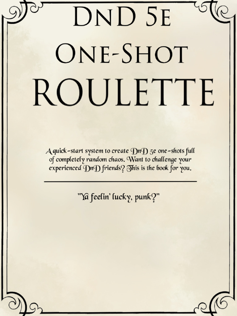 DND 5E One-Shot Roulette | PDF