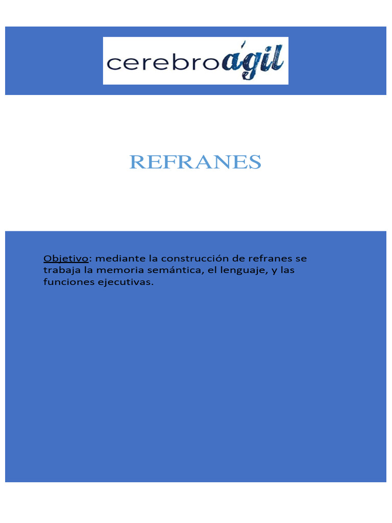 4º REFRANES Juego Imprimible | PDF