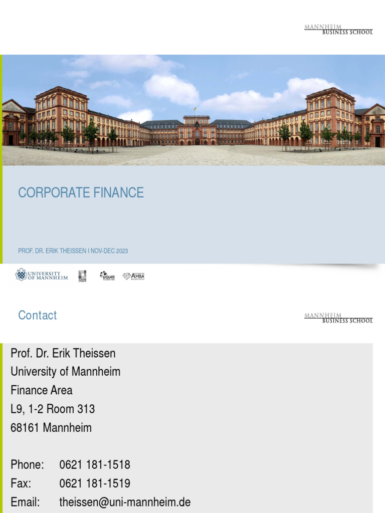 MBS Corporate Finance 2023 Slide Set 1 | PDF | Depreciation | Balance Sheet