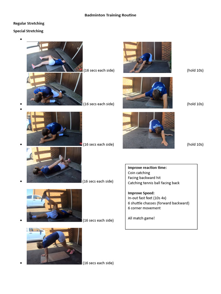 Badminton Training Routine | PDF