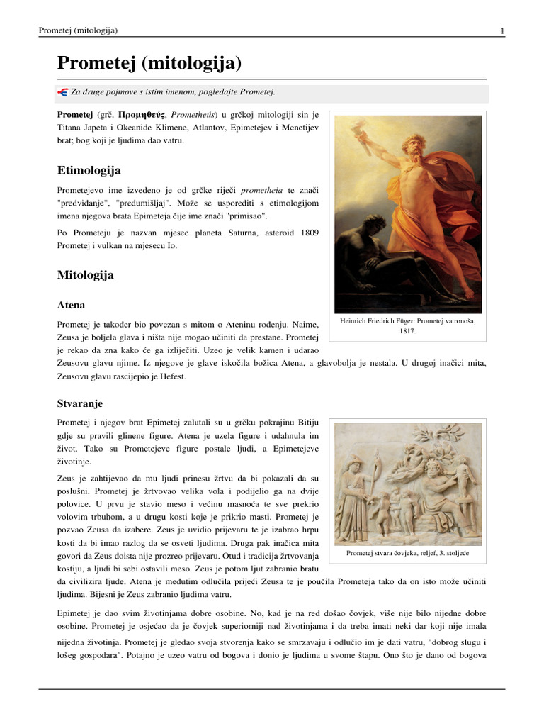 Prometej (mitologija)STAO13022024 | PDF