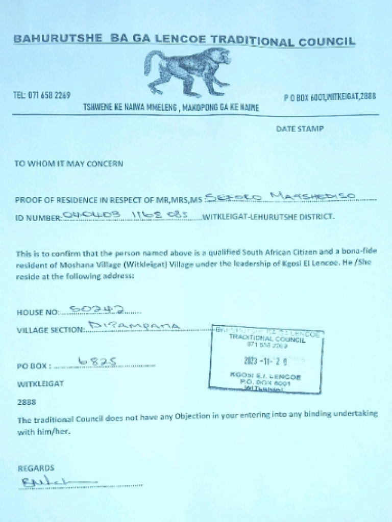 Proof of Residence | PDF