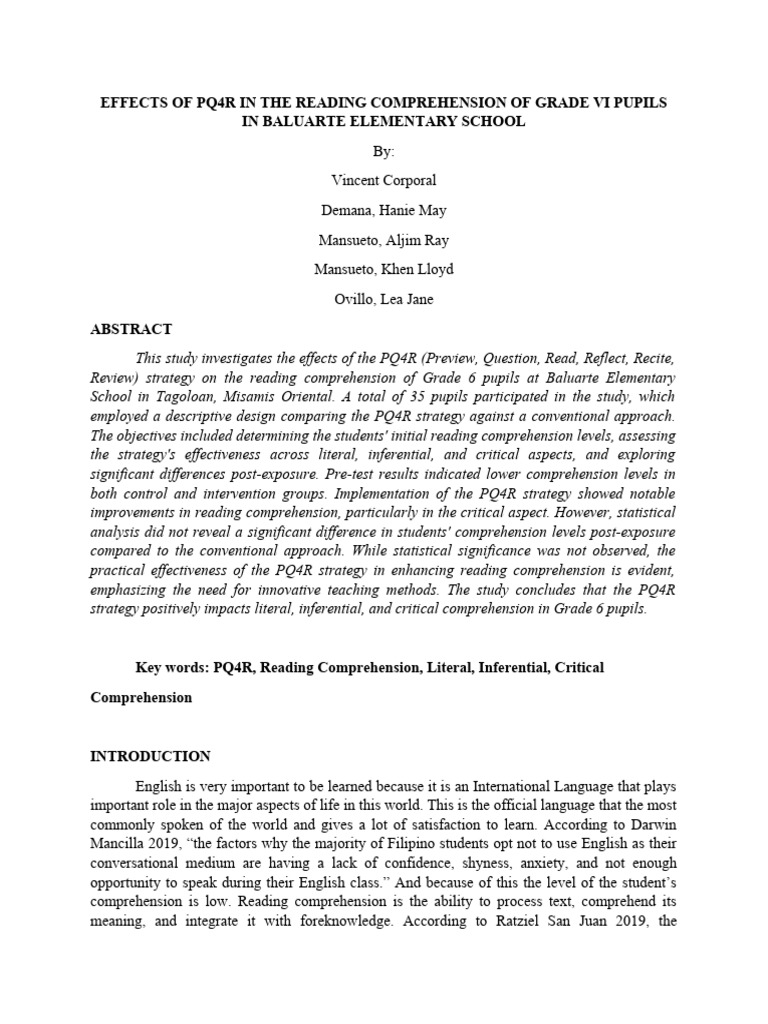 Publishable Paper 1 | PDF | Reading Comprehension | Learning