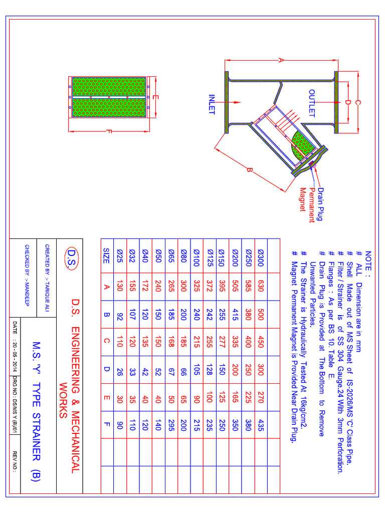 MS - Y - Strainer - B - S | PDF