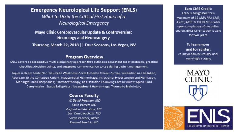 Emergency Neurological Life Support Guide | PDF | Neurosurgery ...