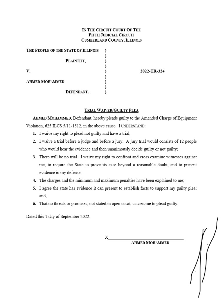 Trial Waiver - Guilty Plea | PDF | Plea | Trials