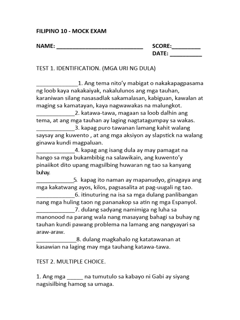 Filipino 10 | PDF