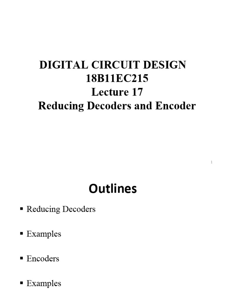 13. Reducing Decoders and Encoder | PDF | Digital Electronics | Electronic Design