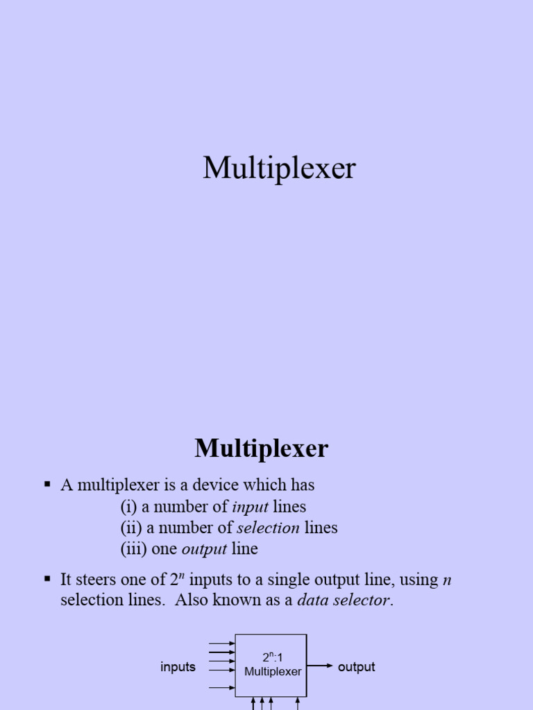 Multiplexer | PDF | Digital Electronics | Computer Programming
