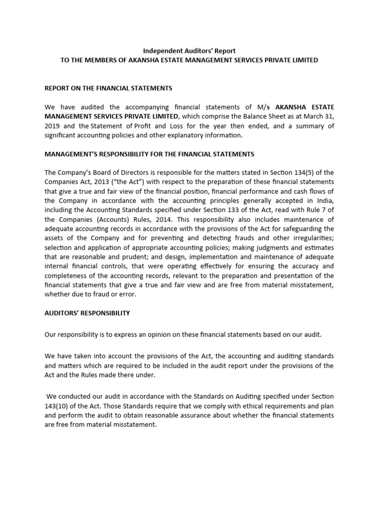 Audit Report 18-19 | PDF | Audit | Auditor's Report