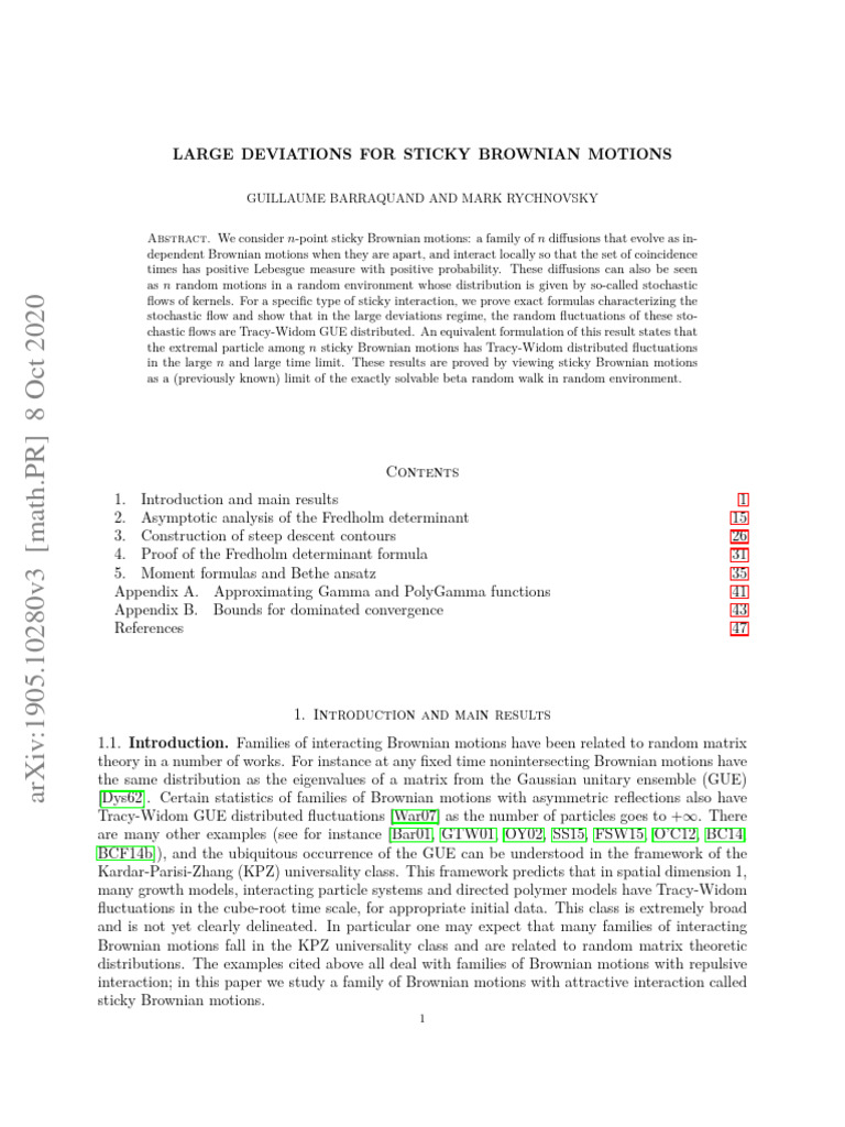 Sticky Brownian Motion Pdf Stochastic Process Brownian Motion