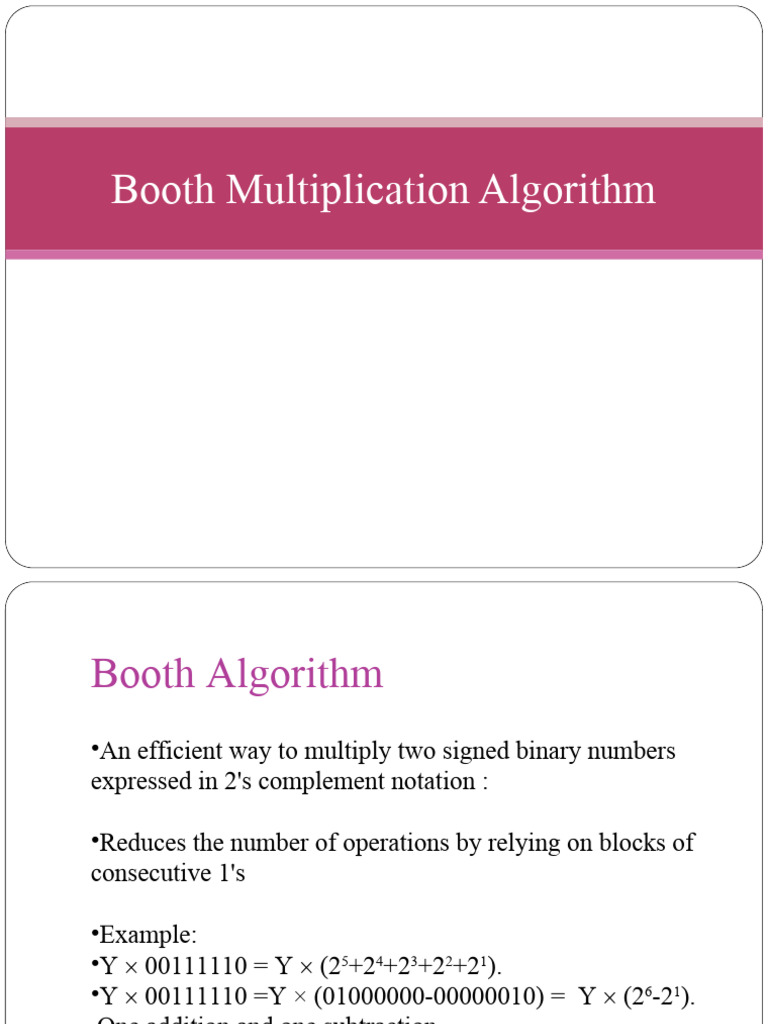 6-Booth''s Multiplication and Booth''s Modified Algorithm-18-01-2024 | PDF | Multiplication ...