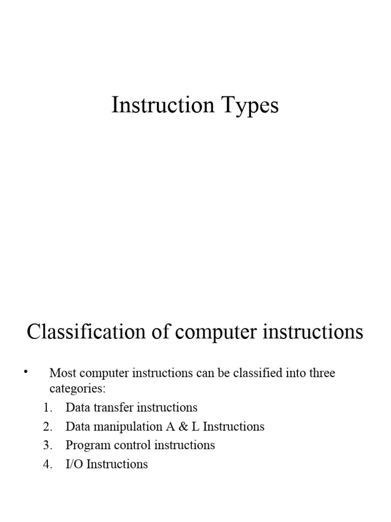 10-Computer Instruction and Instructions Sets-01-02-2024 | PDF | Central Processing Unit | Input ...