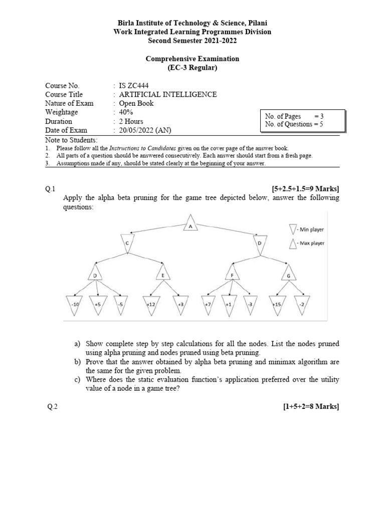 Is ZC444 Ec-3r Second Sem 2021-2022 | PDF | Applied Mathematics | Cognitive Science