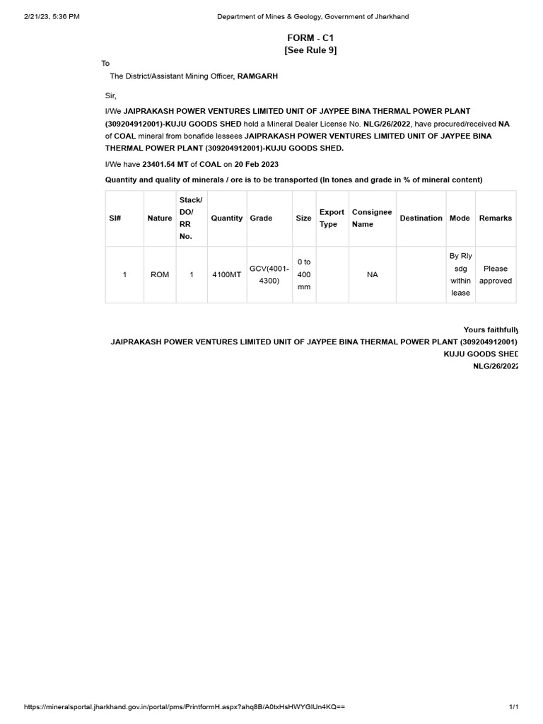 4100 Permit Kuju | Download Free PDF | Resource Extraction | Heavy Industry