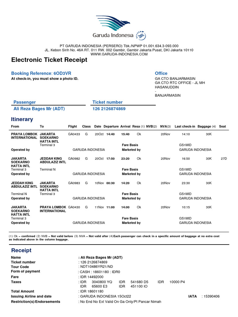 Your Electronic Ticket Receipt | PDF | Aviation
