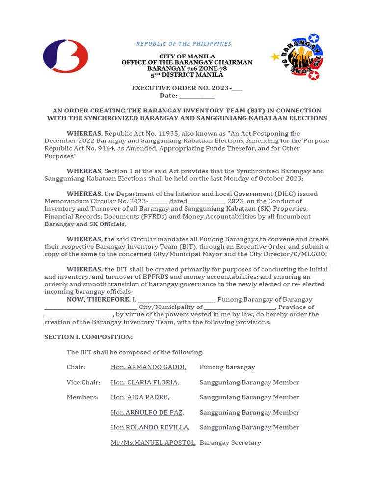 executive-order | PDF | Philippines | Government