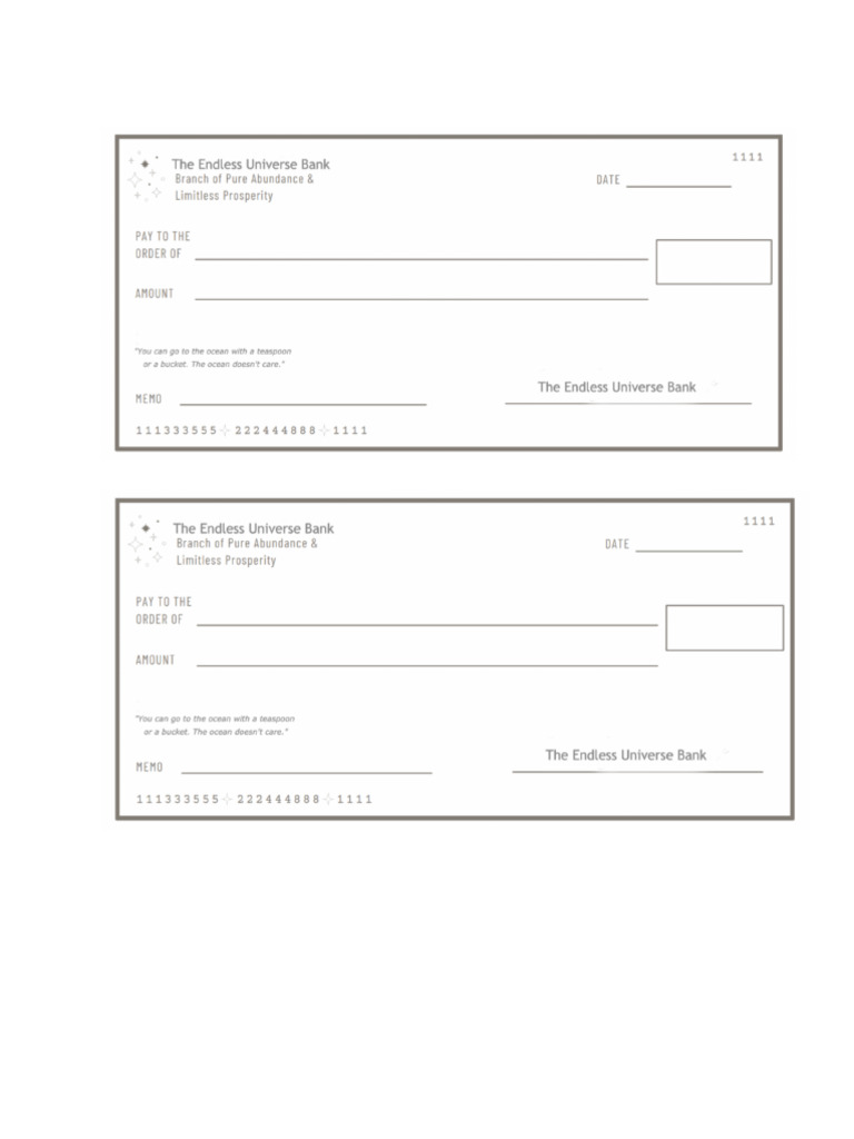 The Abundance Checks Home Kit | PDF