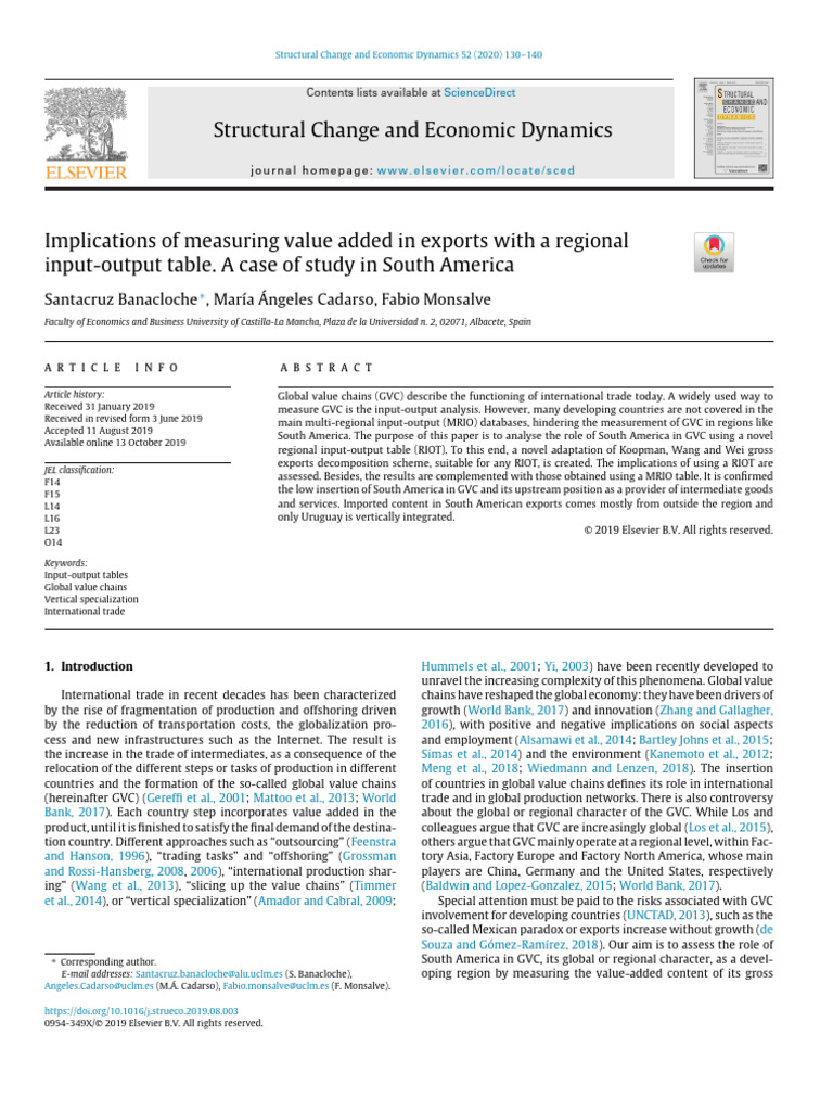 Banaloche Et Al - Implications of Measuring Value Added in Exports With A Regional Input-Output ...