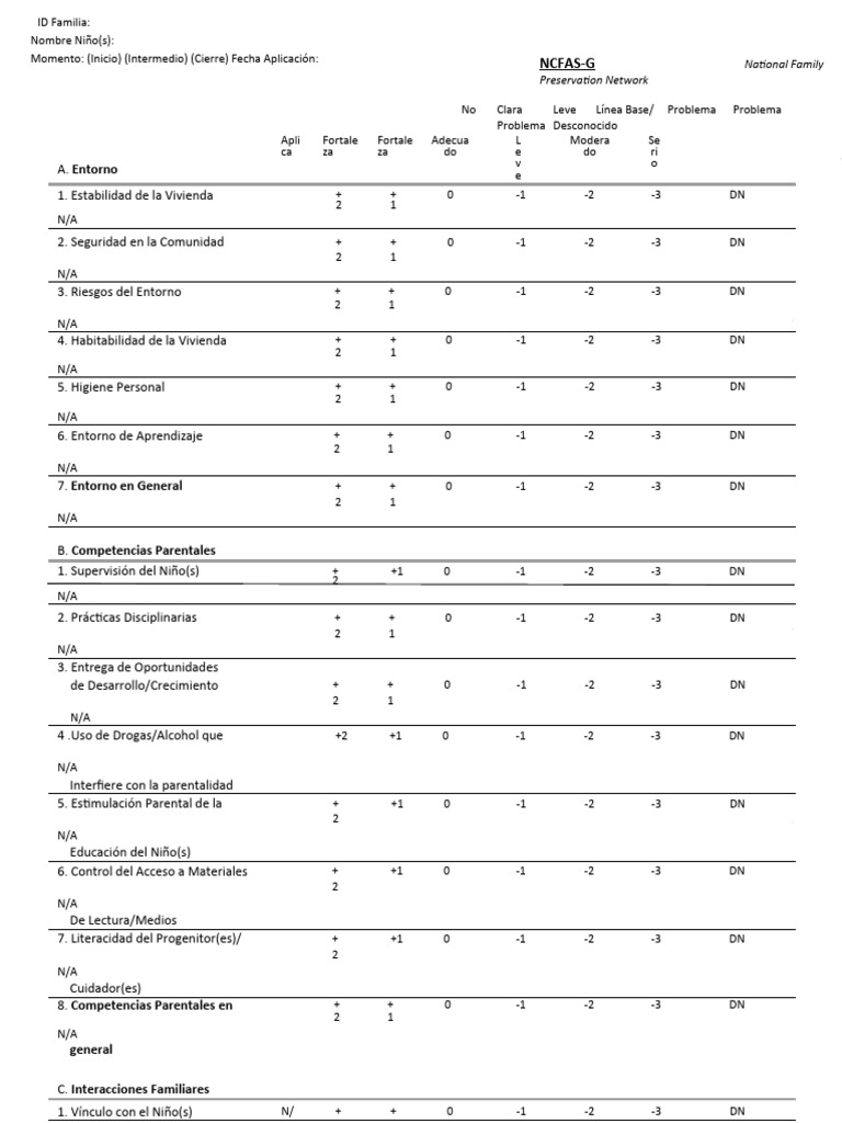 NCFAS - G Version Imprimible | PDF