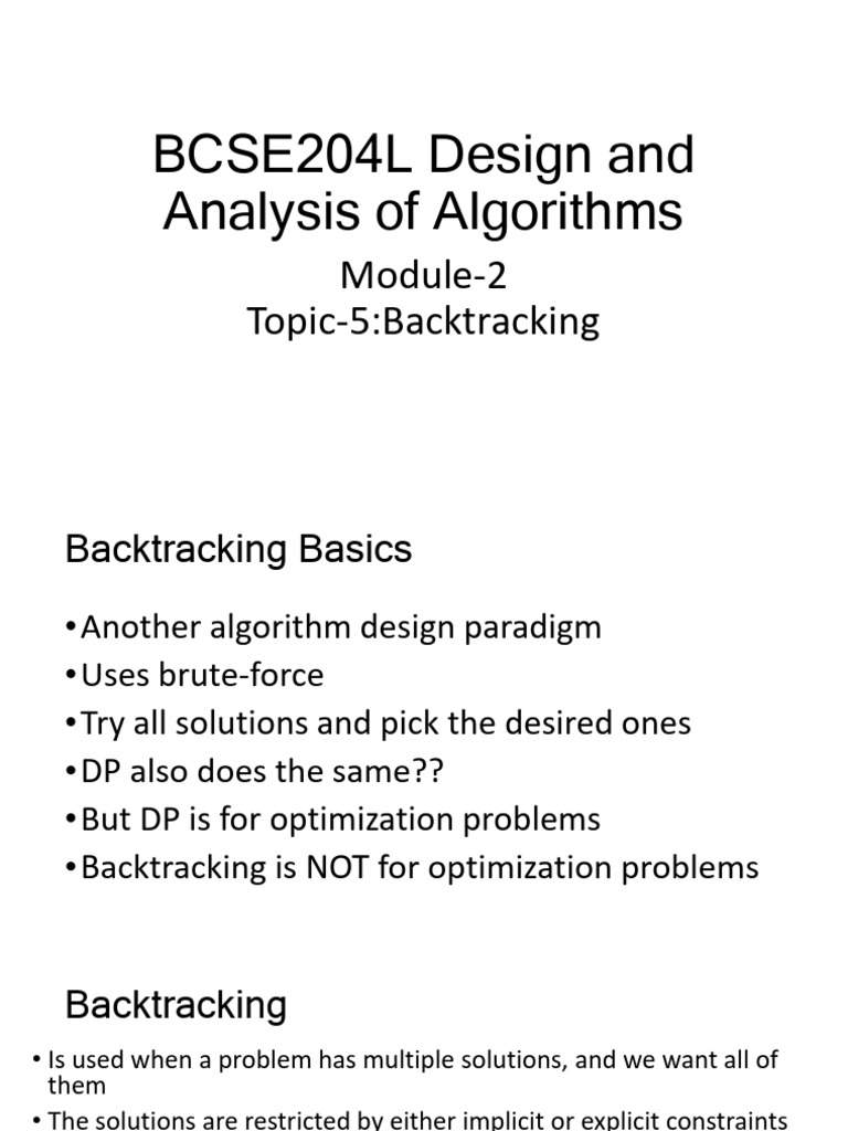 11-Backtracking Introduction-31-01-2024 | PDF | Applied Mathematics ... 11-Backtracking Introduction-31-01-2024 | PDF | Applied Mathematics ...