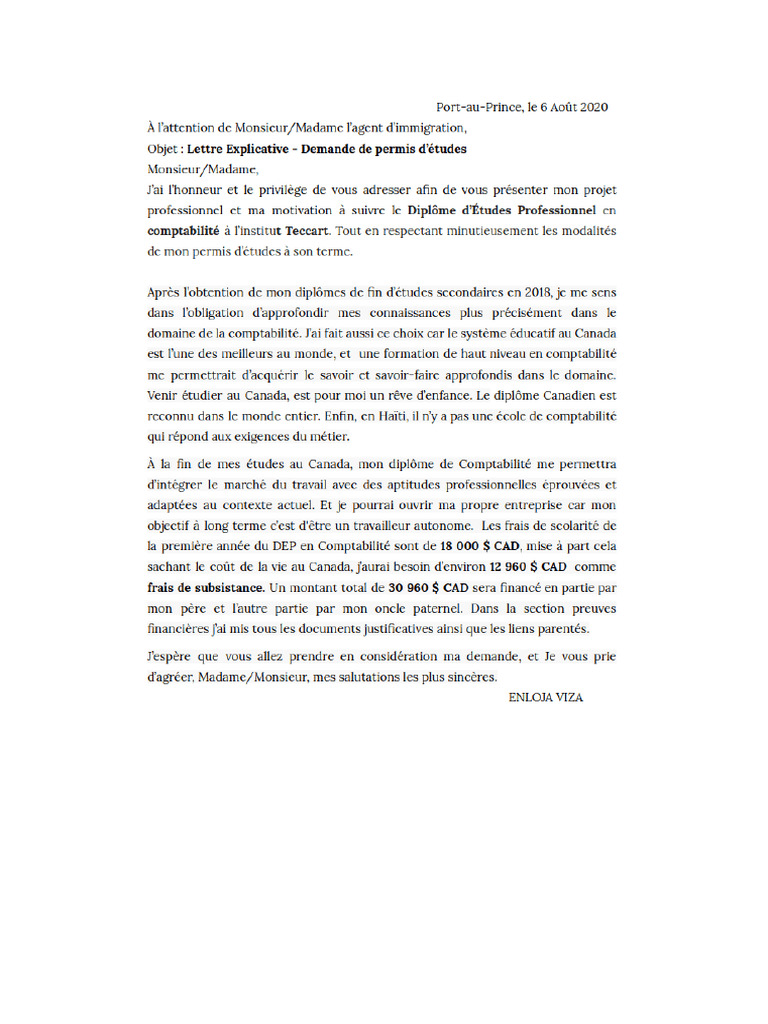 lettre explicative | PDF