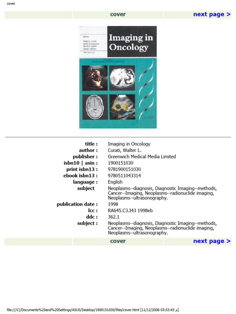 Imaging in Oncology | PDF | Medical Imaging | Brain Tumor
