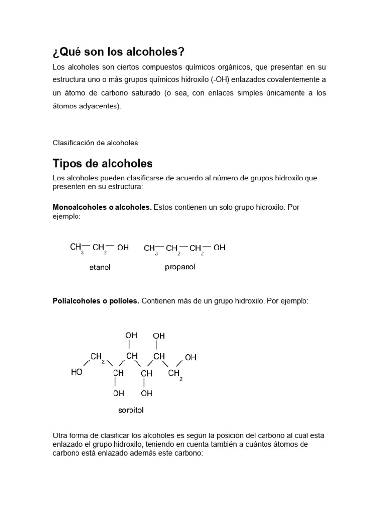 Qué Son Los Alcoholes | PDF | Aldehído | Compuestos orgánicos