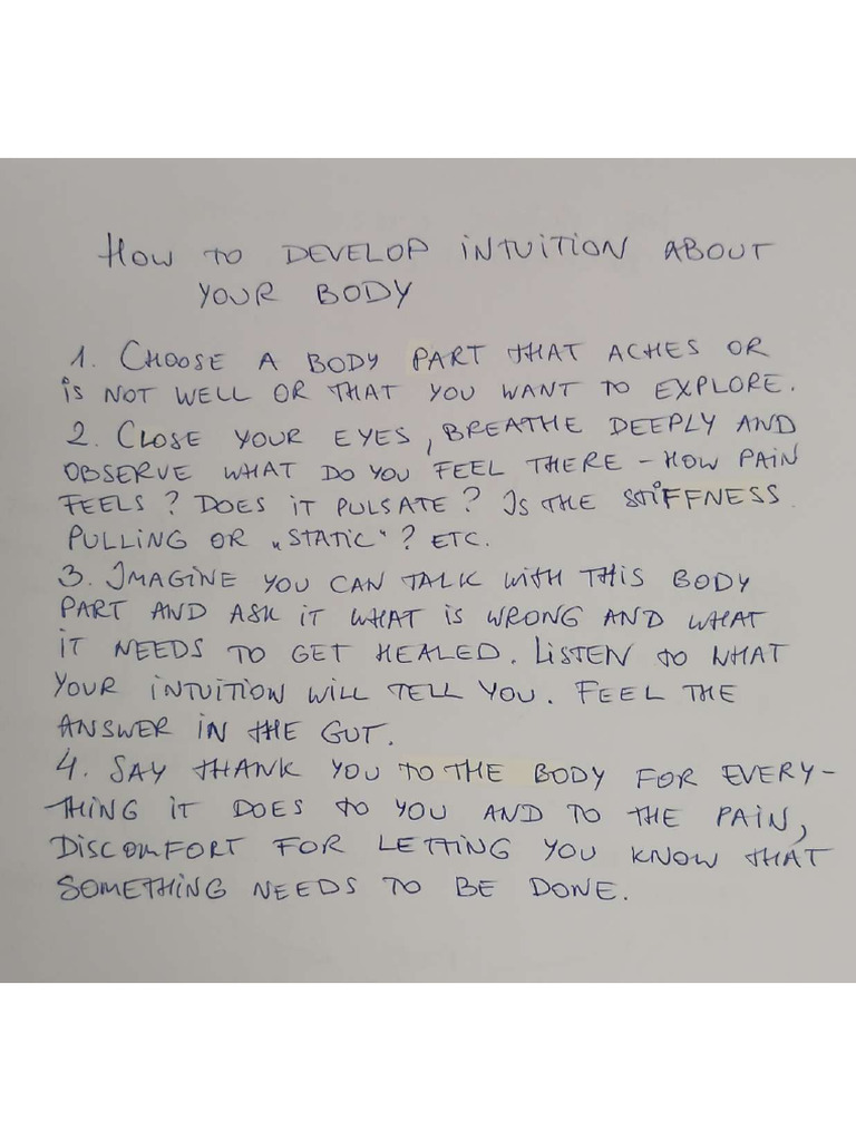 How To Develop Intuition About Your Body | PDF