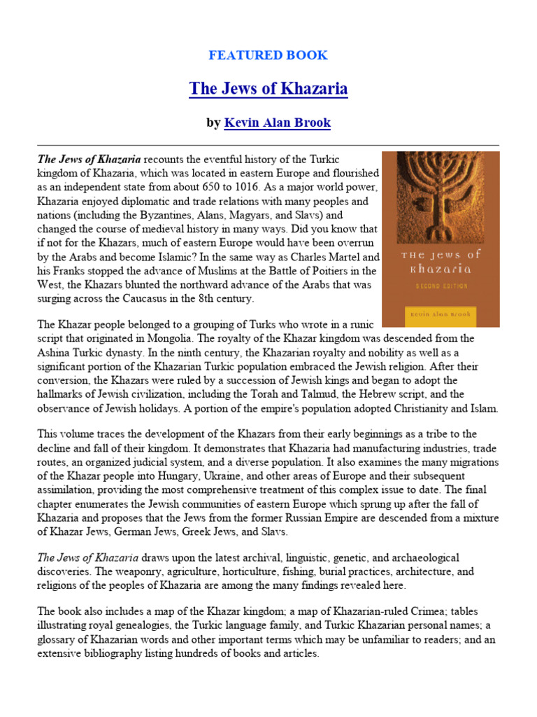 The Jews of Khazaria - Khazars, Khazar, Khazari | PDF | Ashkenazi Jews ...