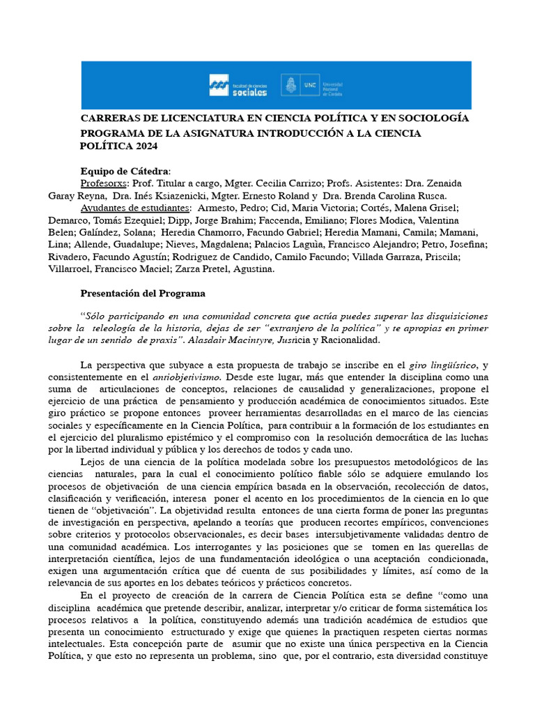 PROGRAMA ICP 2024 | PDF | Conocimiento | Teoría